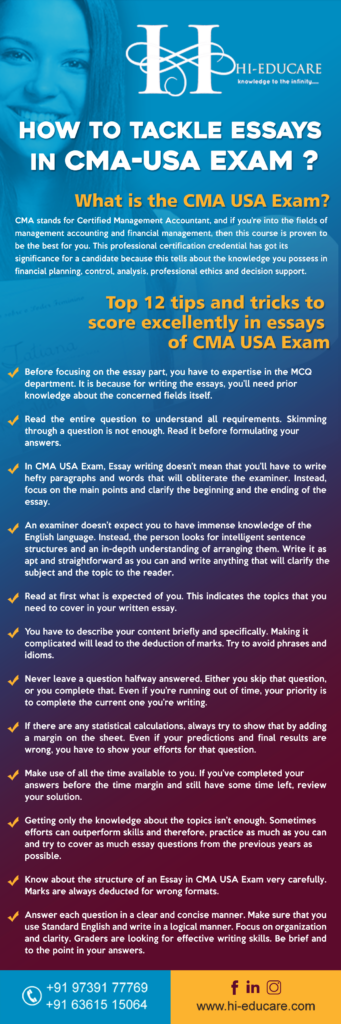How to Tackle Essays in CMA USA Exam by Hi-Educare